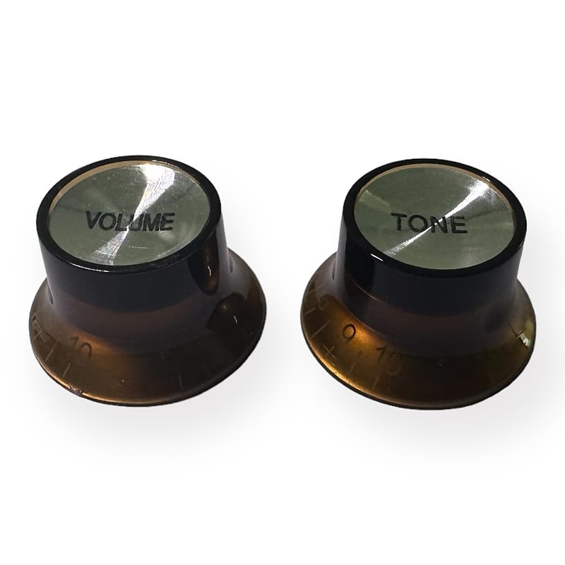 AxLabs Top Hat Reflector Knobs (Set of 2), Aged Gold, White | Reverb
