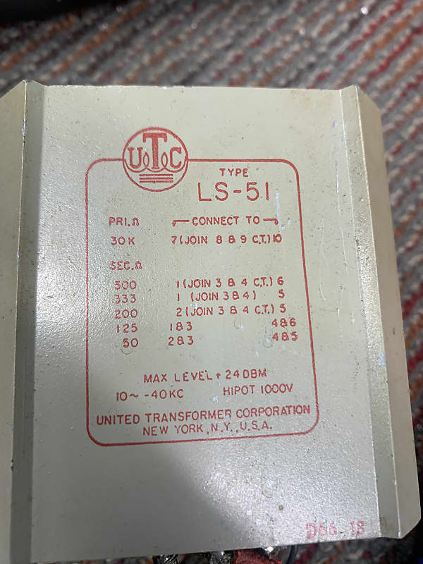 UTC LS-51 push pull output transformer tube compressor tube | Reverb