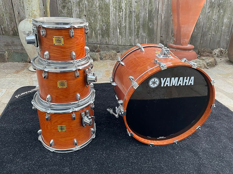 Yamaha Oak Custom Drum Set Kit 10x8,12x9,14x12,22x17 Honey | Reverb