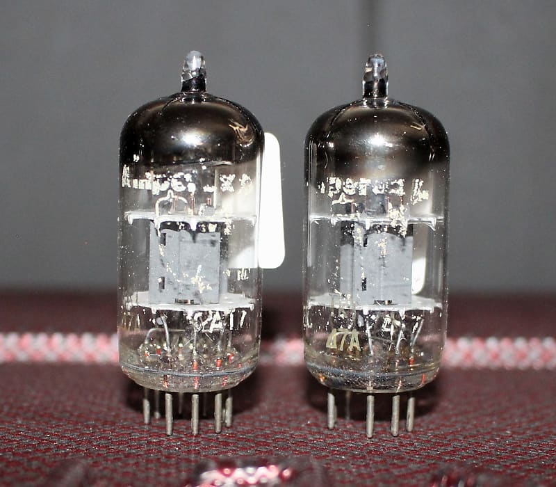 AMPEREX ECC81 12AT7 BUGLE BOY PERFECT MATCH PAIR TK1 FOIL D | Reverb