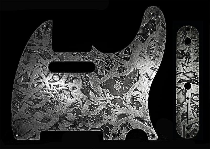 Telecaster Pickguard SET-of-2 Tele Pickguard Silver Steel | Reverb