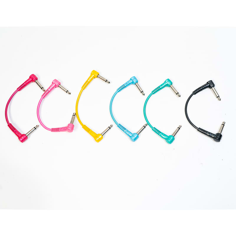 Candy Colored Patch Cables - Set of 6 - 1/4" TS - 6" | Reverb