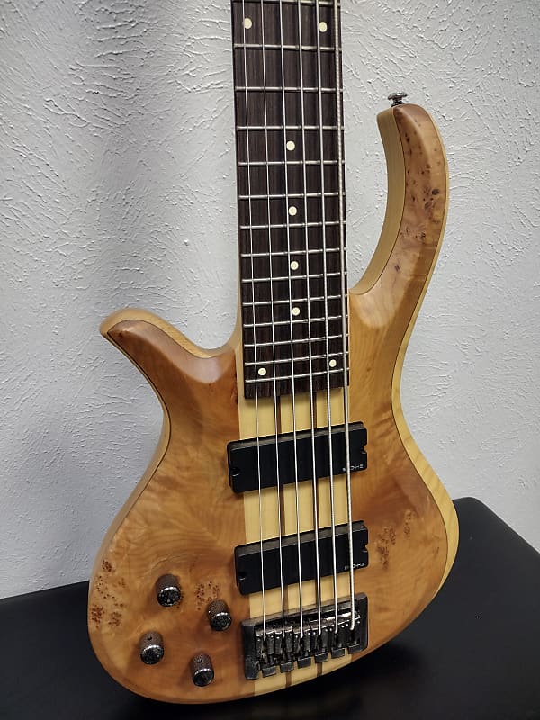 Schecter Riot 6 Burl Maple Left Handed 6 String Bass | Reverb
