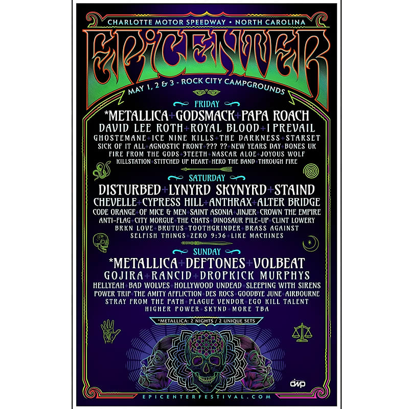 EPICENTER MUSIC FESTIVAL 2020 Ltd Ed RARE Poster! METALLICA | Reverb