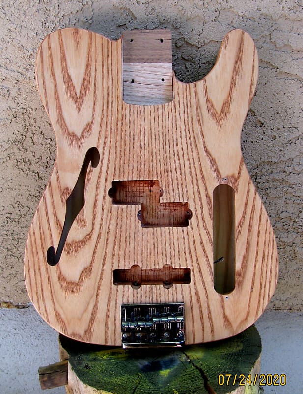 Custom Semi-Hollow Telecaster PJ Bass Body Natural Ash | Reverb
