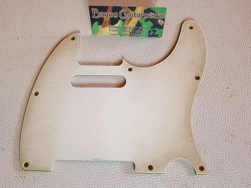 Fender Telecaster 3 ply Parchment Pickguard Aged Relic | Reverb