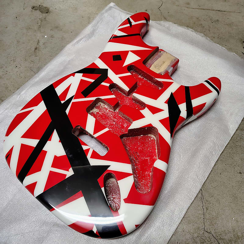 Custom paint EVH stripe style stratocaster body | Reverb