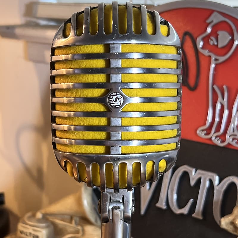 Vintage 1940's Shure 55 "Fatboy" Dynamic Microphone, w/stand, | Reverb