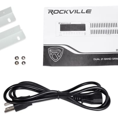 Rockville REQ42-B Black 19 Rack Mount 2 x 21 Band Equalizer | Reverb