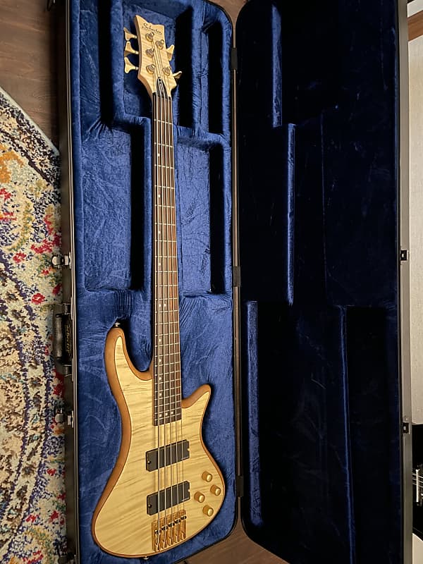 Schecter Stiletto Custom-5 Active 5-String Bass Natural Satin | Reverb