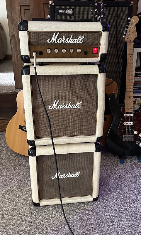 1987 Marshall Lead 12 Mini Stack - White Tolex | Reverb
