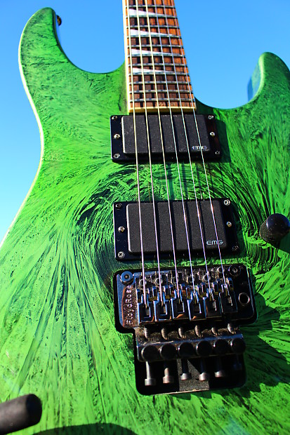 Jackson SL3 HH Soloist 2009 Green Swirl Japan w/ EMG Pickups | Reverb