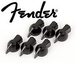 Fender Set of 6 Vintage Chicken Head Knobs 2015 Black | Reverb