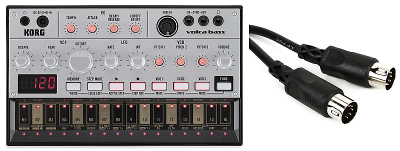 Korg Volca Bass Analog Bass Synth Module and Sequencer Bundle | Reverb