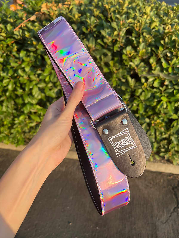Holographic Pink Guitar Strap | Reverb