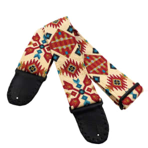 Native American Bead Style Guitar Strap Handmade Red, Orange, | Reverb