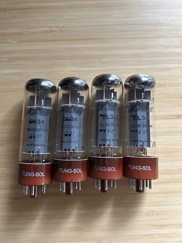 Tung-Sol EL34 matched quartet (Marshall branded) | Reverb