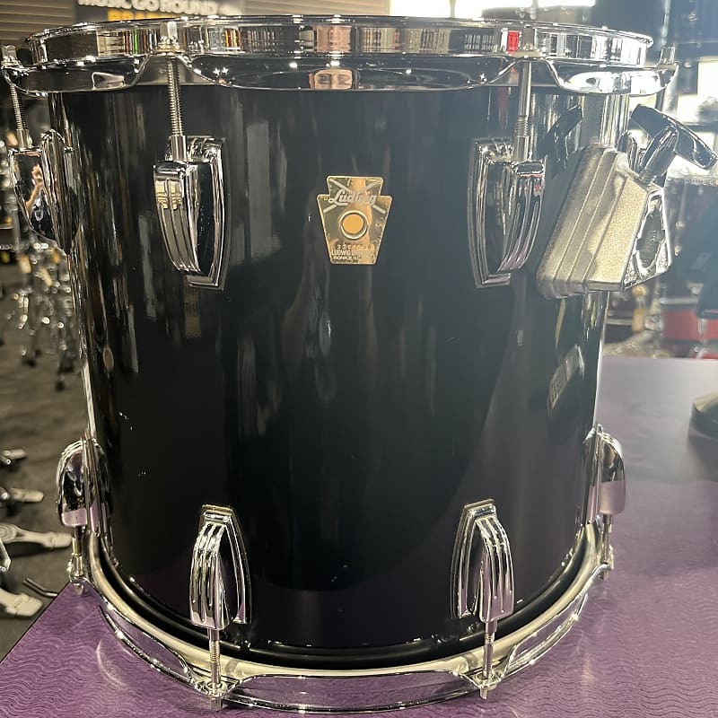 Ludwig Classic Maple 14” Rack Tom 1980s Black Lacquer | Reverb