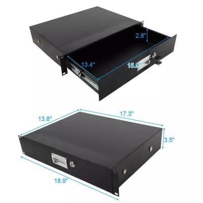 19" Rack Mount 2U Locking Drawer Pro Audio Dj Server Rack | Reverb
