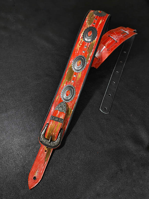 Yañez Leather Straps Guitar Strap Concho 2024 - Relic | Reverb