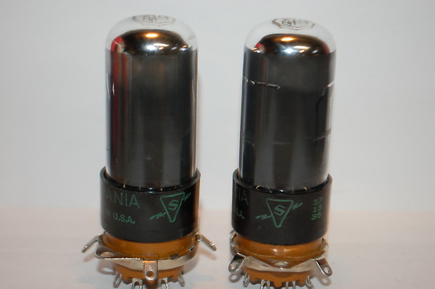 1957 Pair Sylvania 6V6GT Black Plate Chrome Dome Black Glass | Reverb