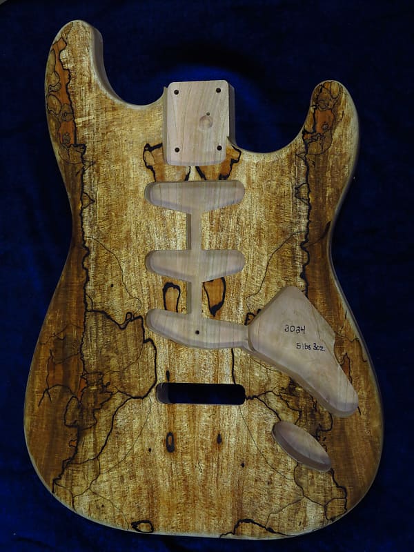 Spalted Maple Top/ Aged Cherry Strat Style body - Standard | Reverb