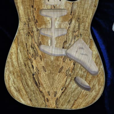 Spalted Maple Top /Cherry Wood Strat body Standard Hardtail | Reverb