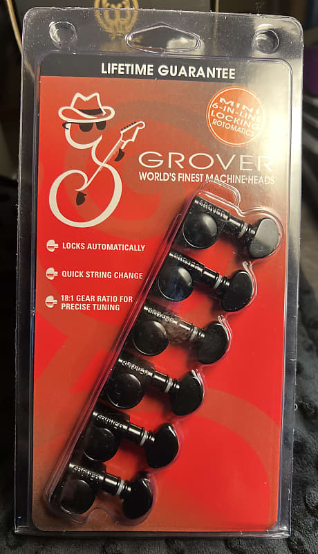 Grover 406BC6 mini 6 in line locking Rotomatics 2024 - Black | Reverb