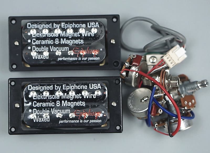 Epiphone Double Open Humbucker Guitar Pickups Black BO101 | Reverb