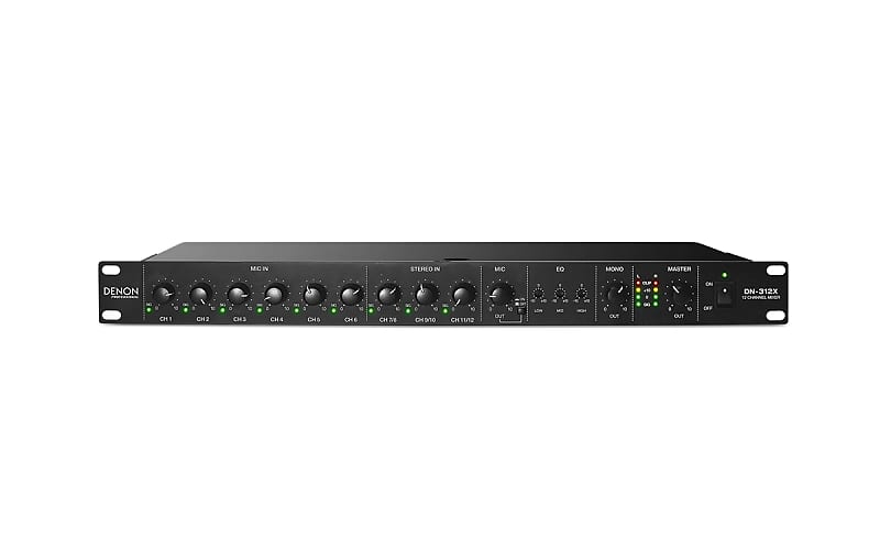 Denon Pro DN-312X 12-Channel Line Rack Mount Mixer with | Reverb