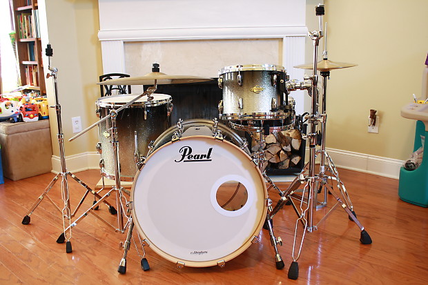 Pearl Masters MCX Black Sparkle Fade Lacquer 12/16/22/14s, | Reverb