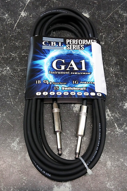 C.B.I. Cables GA1 18. Ft. Premium Guitar Cable (w/ Neutrik, | Reverb
