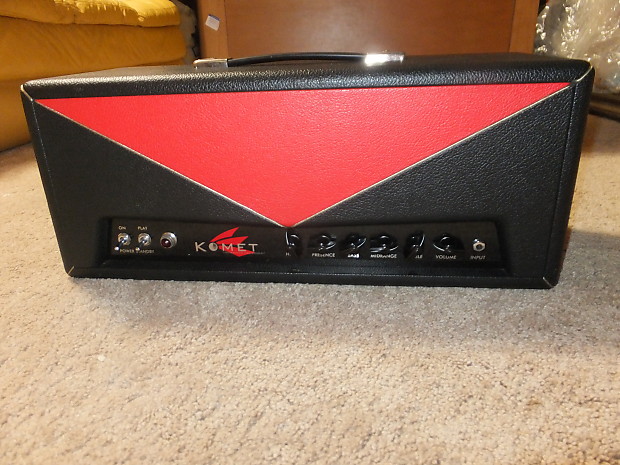 Komet 60 Black/Red Trainwreck Guru Designed Amp Head | Reverb