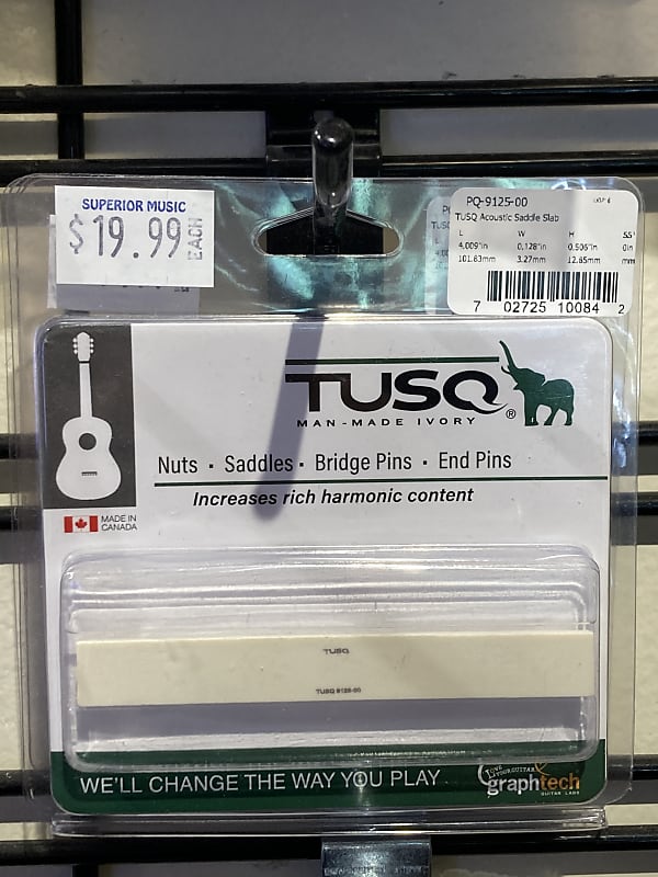 Graph Tech Tusq acoustic saddle slab - TUSQ 9125-00 part NO# | Reverb