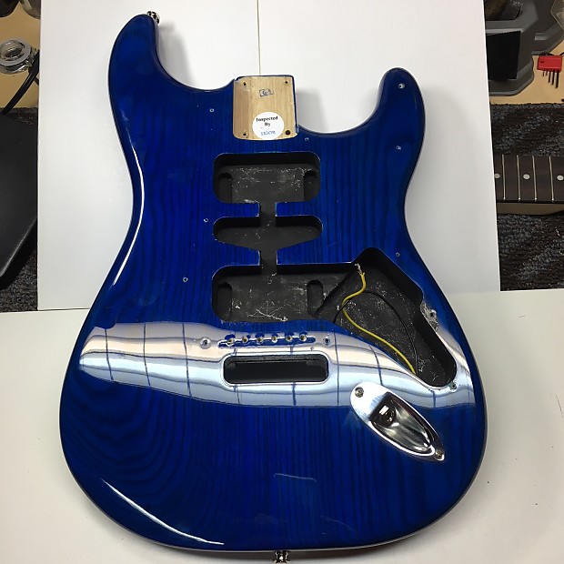 Ash Strat Body in Transparent Blue | Reverb