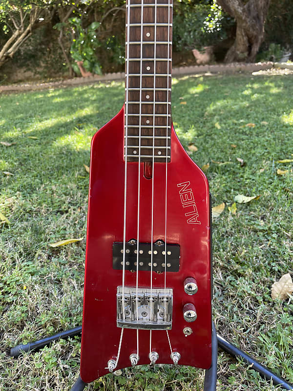 Hondo Headless Bass Alien Candy Apple | Reverb