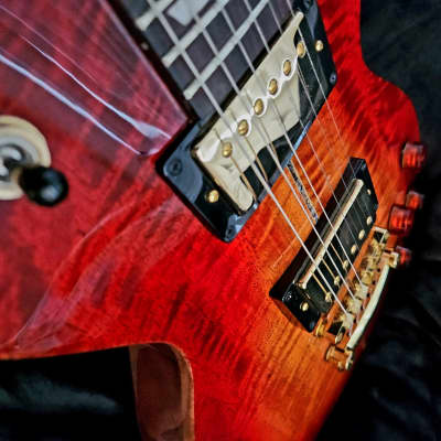 SJ Custom Guitars Les Paul, Dark Cherry sunburst, Flame | Reverb