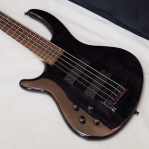 DEAN Edge 5 LEFTY 5-string BASS guitar NEW Trans Black - | Reverb