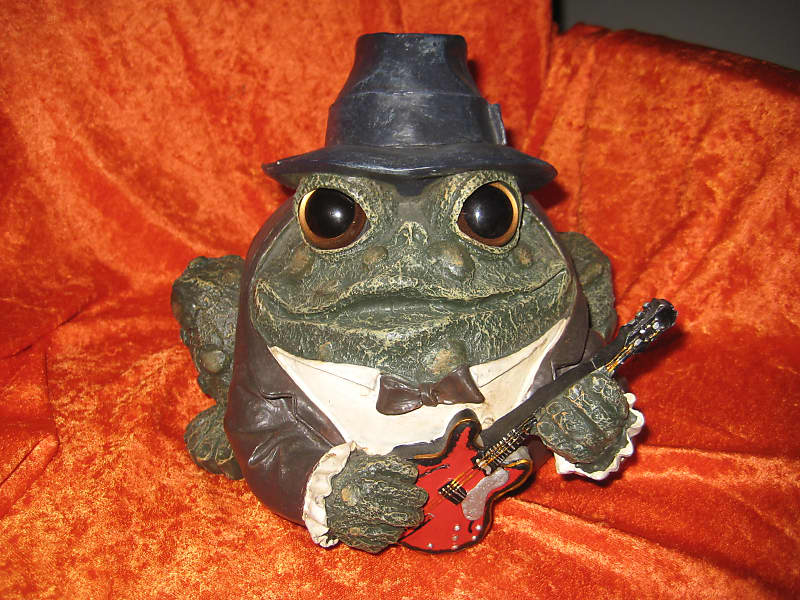 Epiphone Frog Playing Guitar Statue 1990's - Hand Painted | Reverb