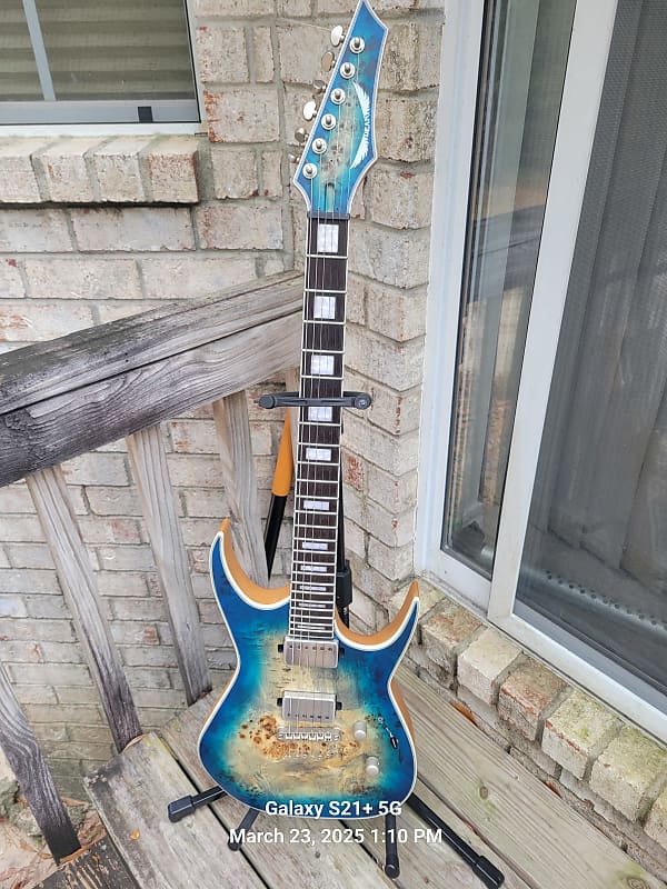 Dean Exile Burled Poplar 6-String 2021 - Satin Turquoise | Reverb