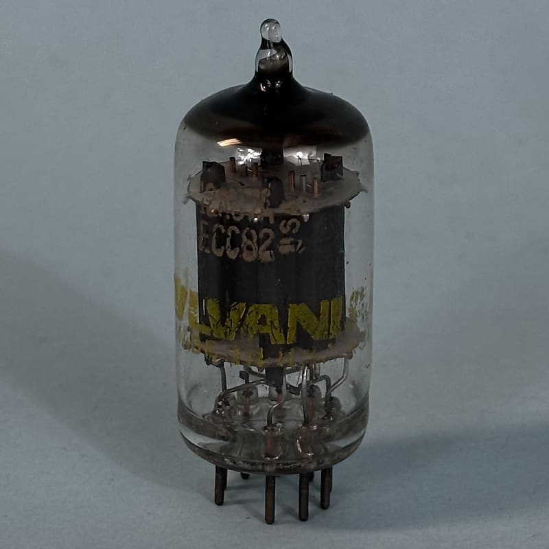 1970s Sylvania 12AU7A ECC82 Vintage Long Plate Halo Getter | Reverb
