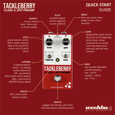 Weehbo TACKLEBERRY CLASS-A JFET PREAMP | Reverb