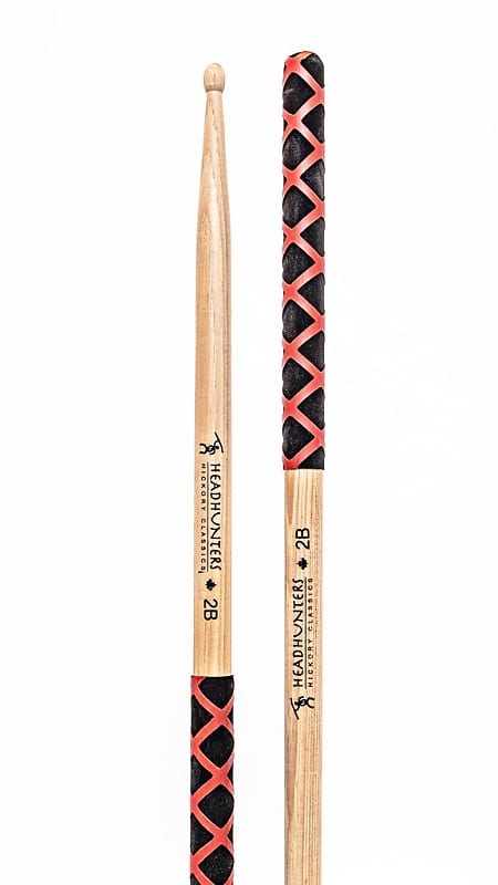 Headhunter 2B Hickory Classic Drumsticks with Extreme Grip | Reverb
