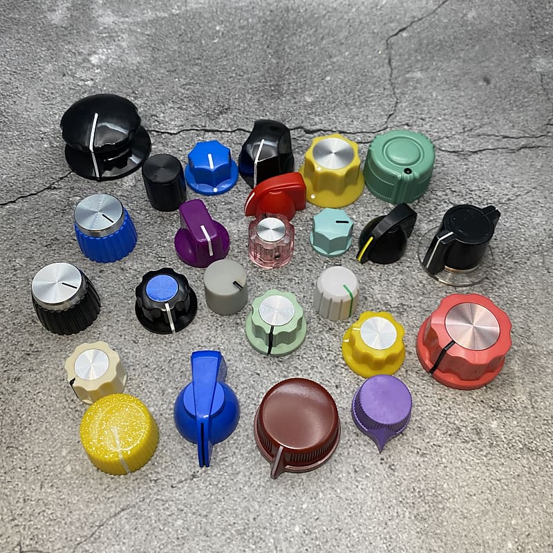 25 Pc Lot of Misc Mix Pedal & Guitar Amp Knob Knobs - Lot | Reverb