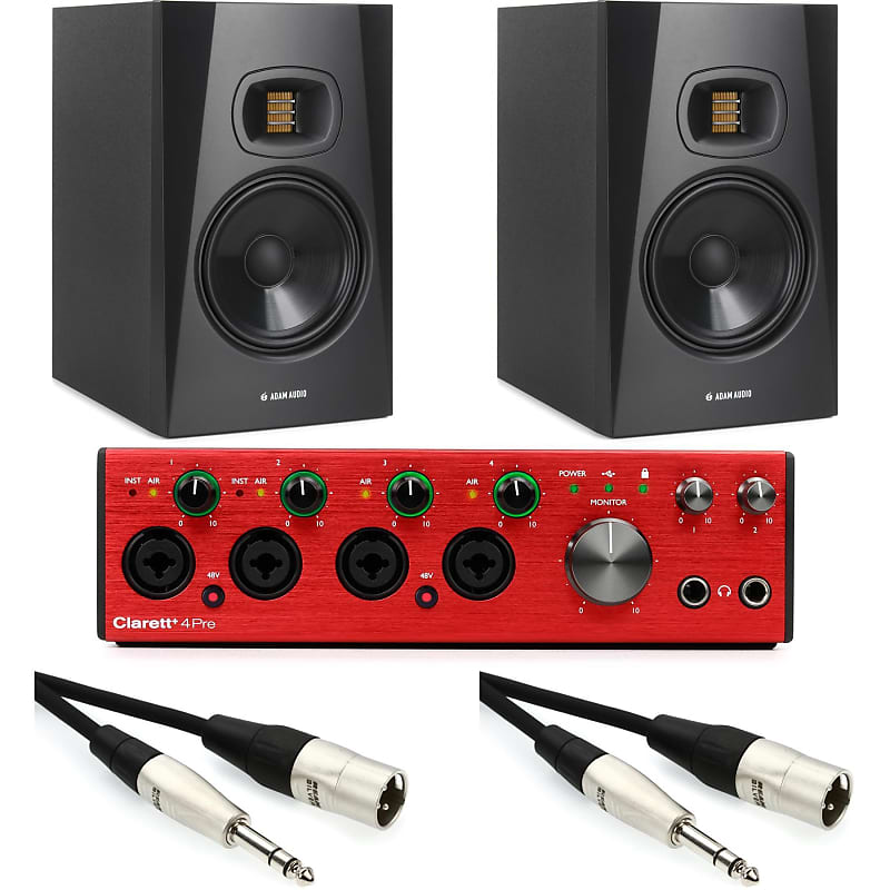 Focusrite Clarett+ 4Pre USB-C Audio Interface and ADAM Audio | Reverb