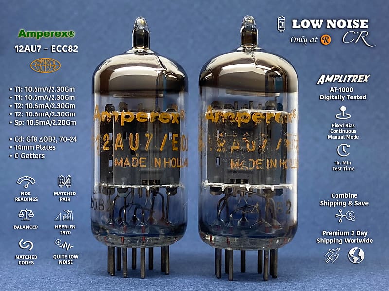Amperex 12AU7 ECC82 • 1970 • 100% MATCHED & BALANCED Gm & mA | Reverb