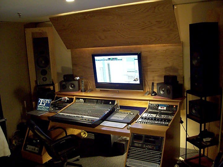 Oak Studio Desk with Racks/Patchbay/Monitor Bridge | Reverb