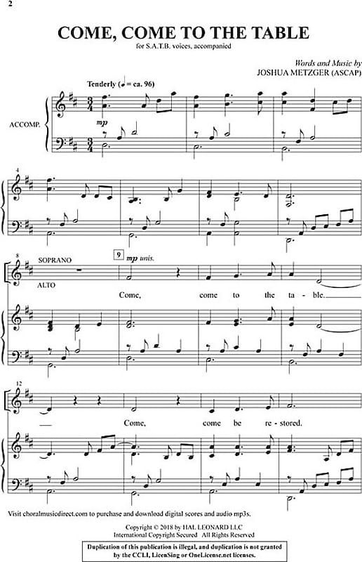 Come, Come to the Table | Reverb