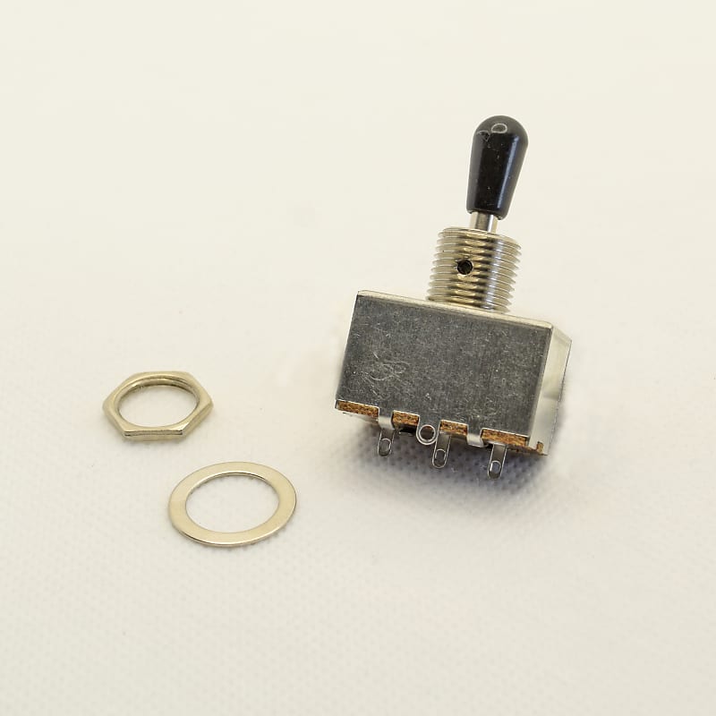 3-Way Box Toggle switch chrome with removable black tip | Reverb