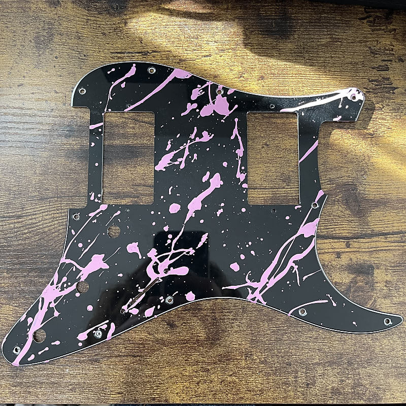 Fender Stratocaster HH Pink Splatter Custom Pickguard | Reverb